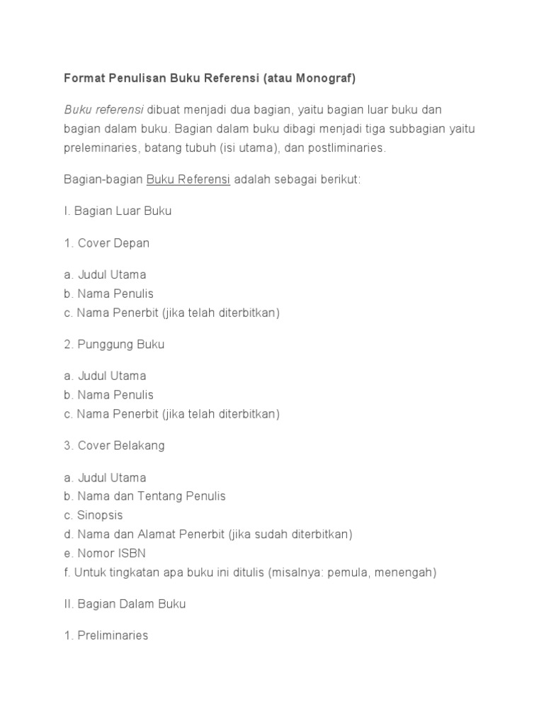 Format Penulisan Buku Referensi | PDF