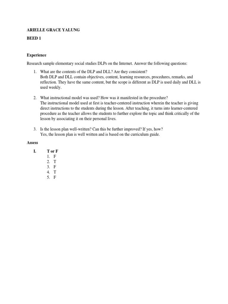 Comparing and Contrasting Comprehensive and Abbreviated Lesson Plans ...