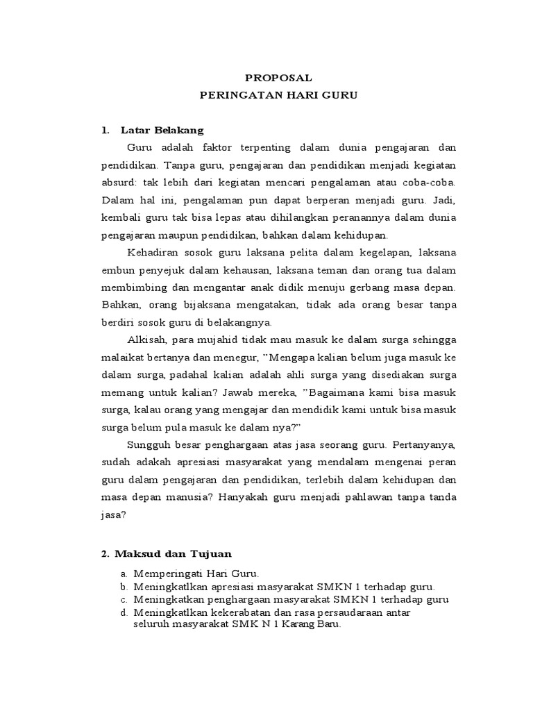 Proposal Hari Guru | PDF