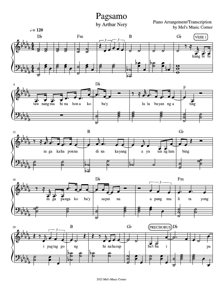 Pagsamo by Arthur Nery Sheet Music | PDF
