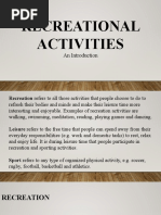 Active and Passive Recreation Examples | PDF