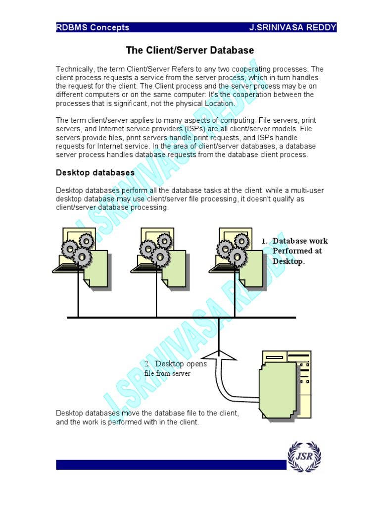 Client/Server Database Benefits and Architecture | PDF | Databases ...