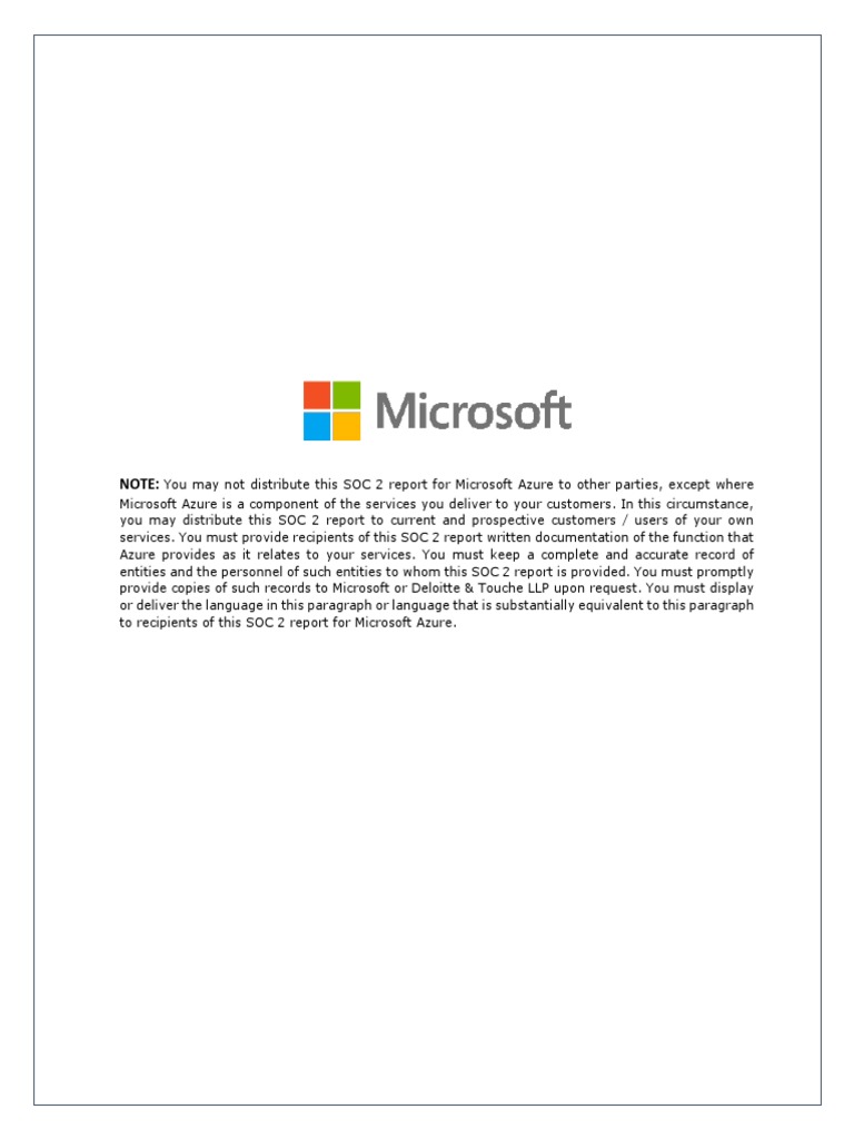 Microsoft Azure & Azure Government SOC 2 Type II Report (2018-1-1 To ...