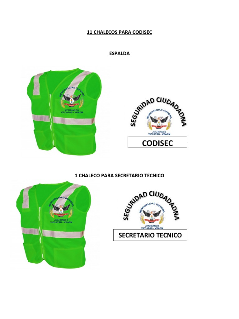 Chaleco para Junta Vecinal | PDF