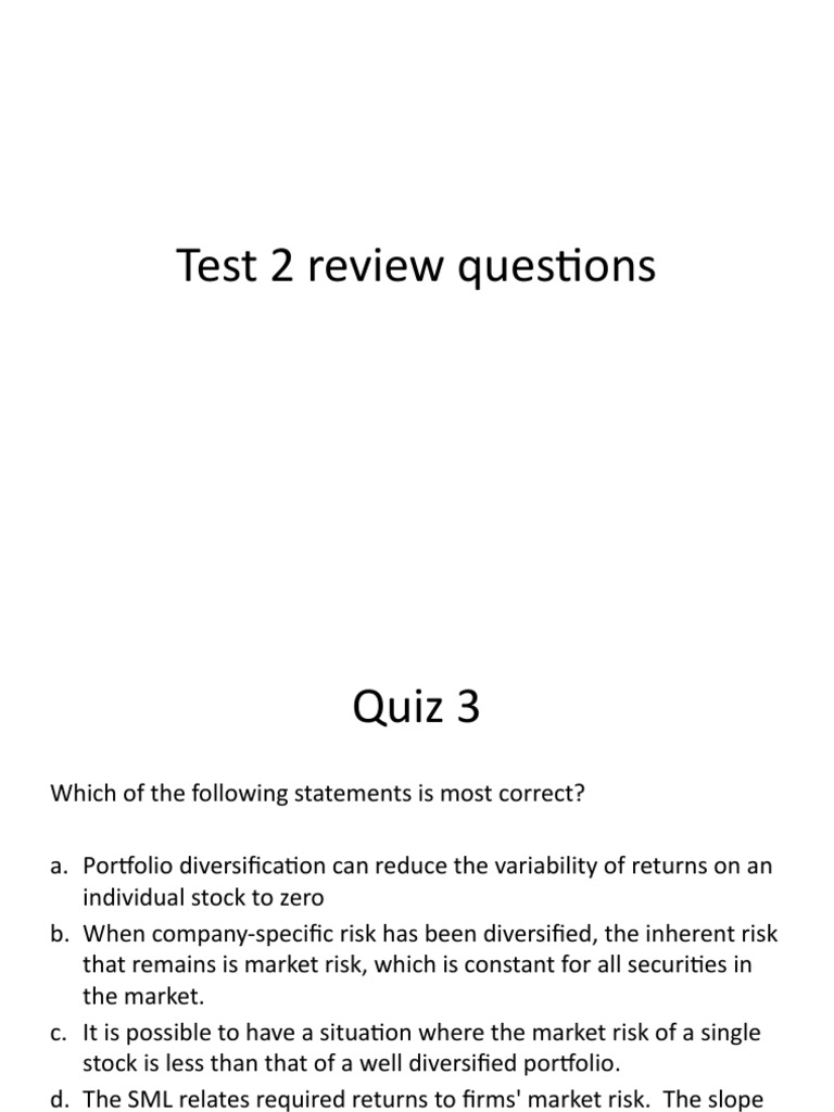Finance Quiz Questions and Answers | PDF | Stocks | Investing