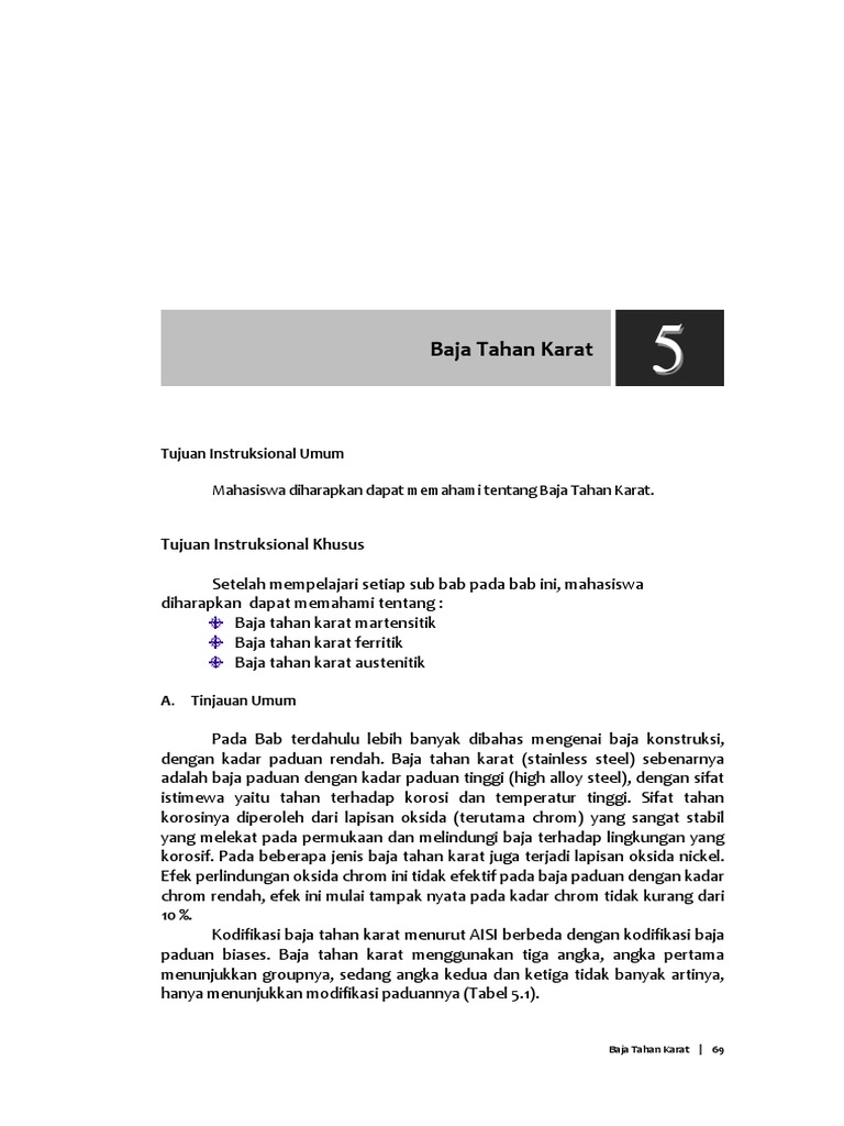 Jenis dan Sifat Baja Tahan Karat | PDF