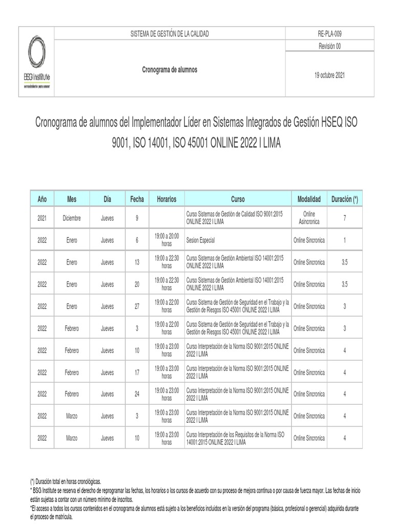Implementador L Der en Sistemas Integrados de Gesti N Hseq Iso 9001 Iso 14001 Iso 45001 Online ...