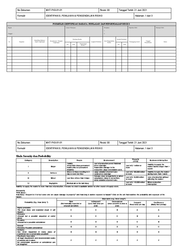 Formulir Ibpr | PDF | Occupational Safety And Health | Health Sciences