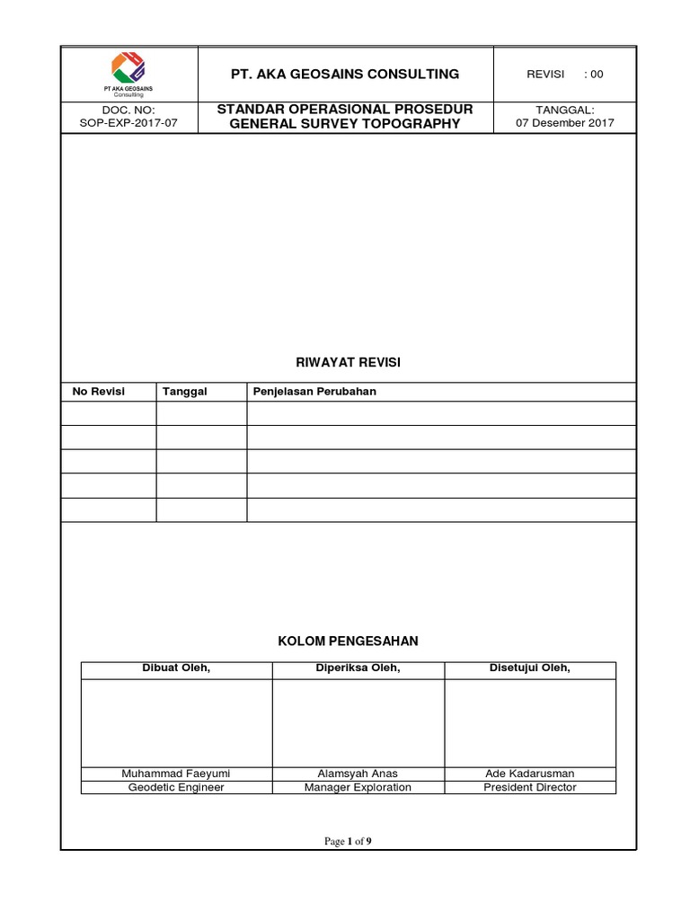 SOP-EXP-2017-07-General Survey Topography | PDF