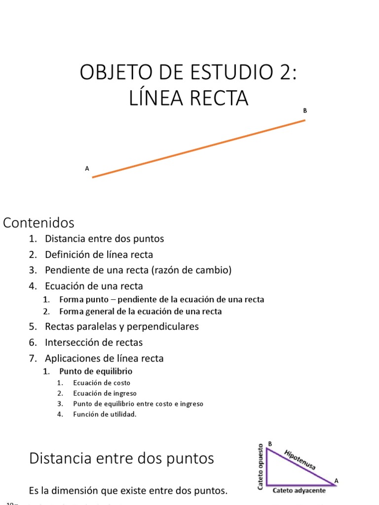 Conceptos y Aplicaciones de Líneas Rectas | PDF | Pendiente | Línea ...