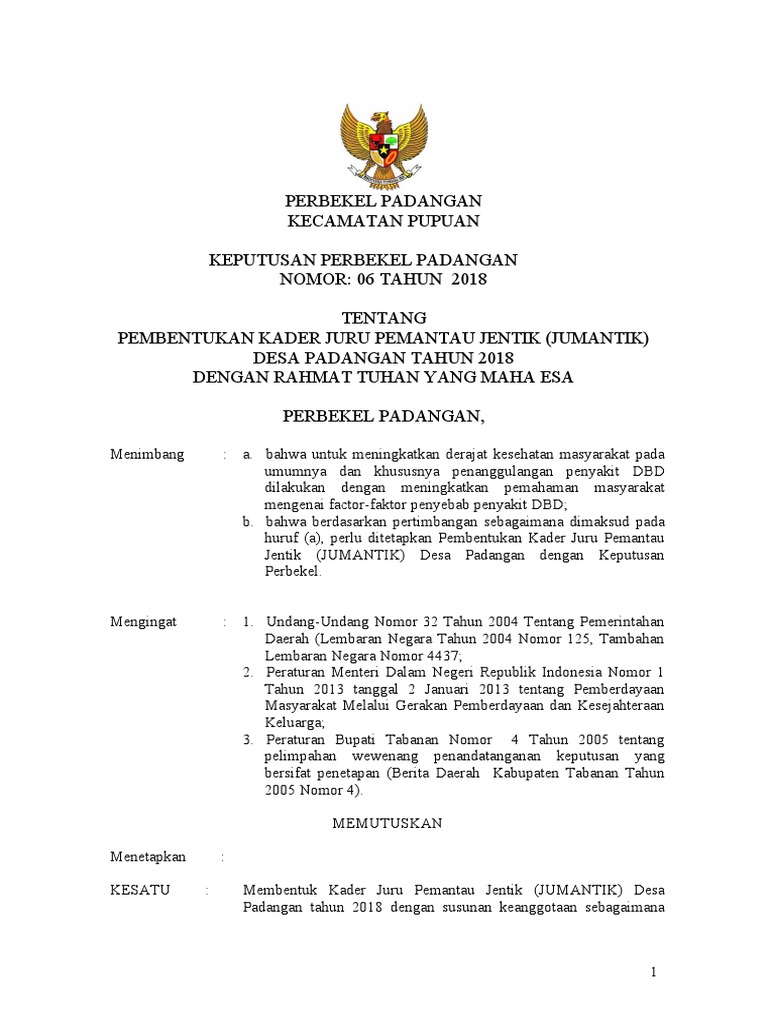 Contoh SK Jumantik | PDF