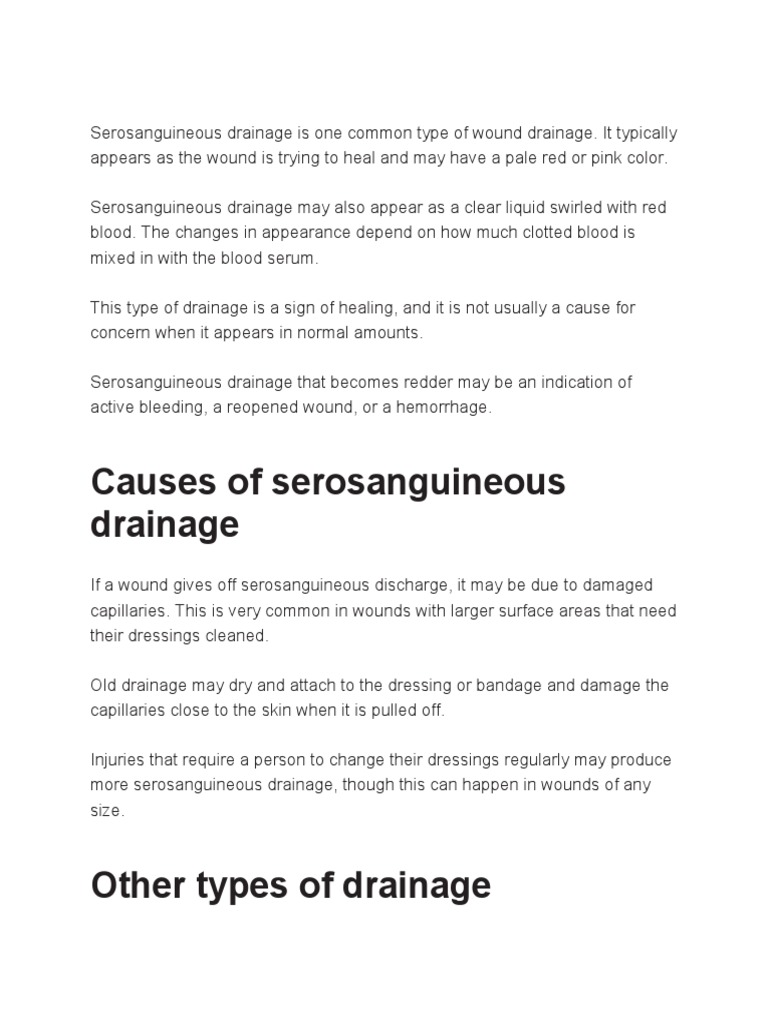 Serosanguineous Drainage | PDF