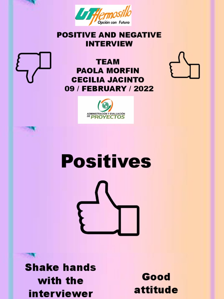 Positive and Negative Interview | PDF