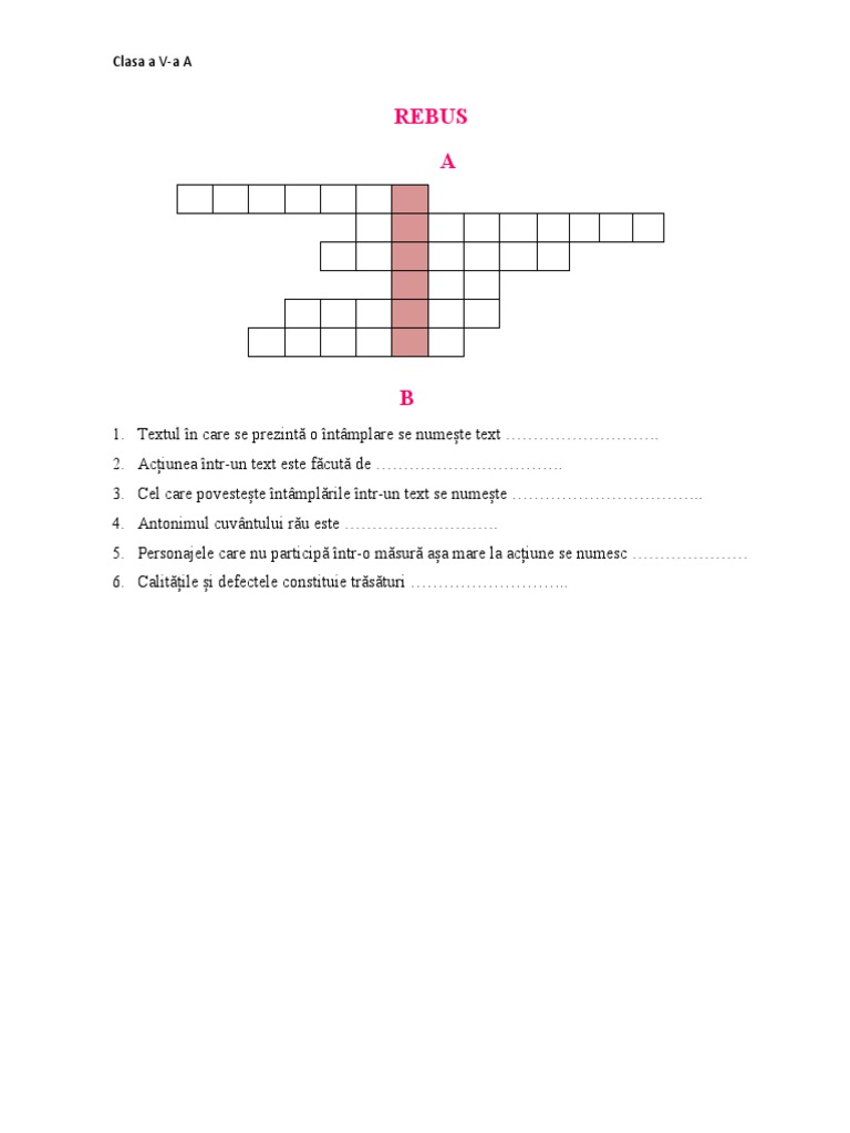 Rebus Verbul Cls.5 | PDF