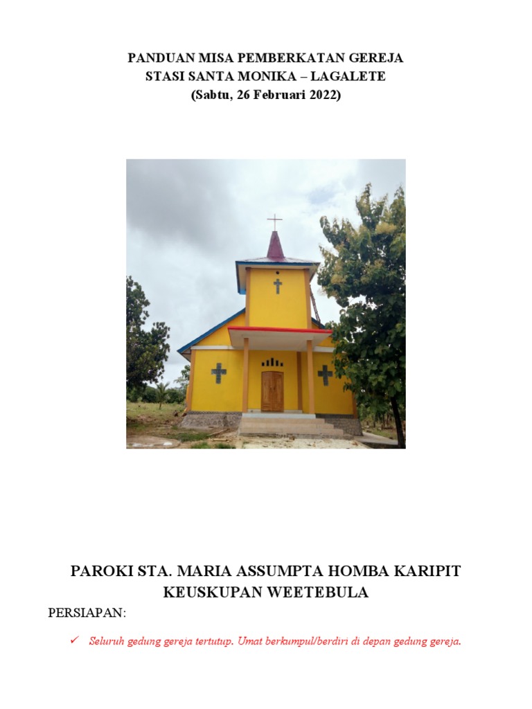 Panduan Misa Pemberkatan Gereja | PDF