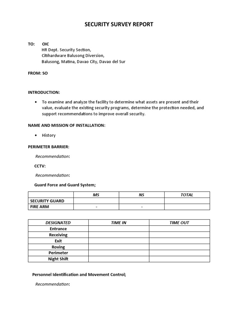 Security Survey Report: To: Oic | PDF | Risk | Information Security