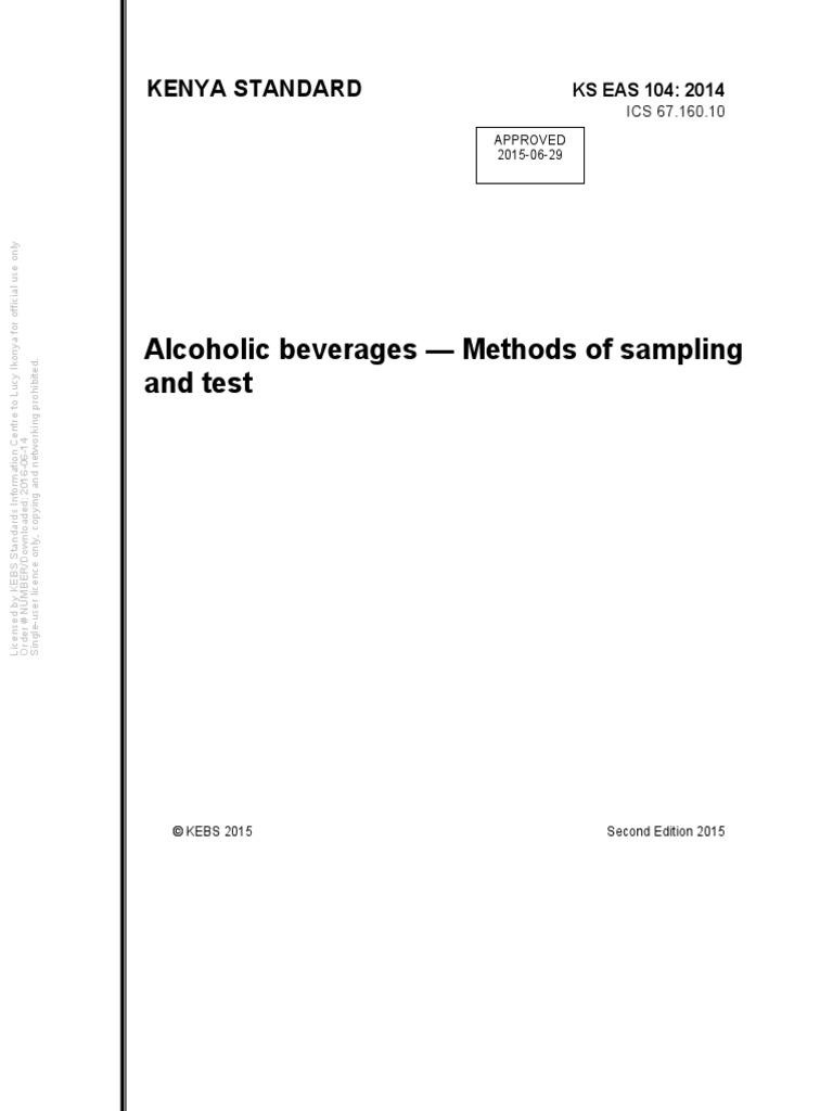Alcoholic Beverages - Methods of Sampling and Test | Download Free PDF ...
