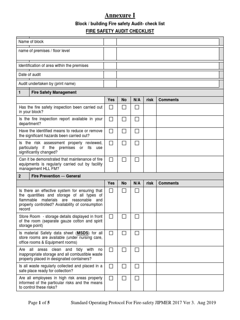 Fire Safety Audit Checklist Template | PDF | Fire Safety | Stairs