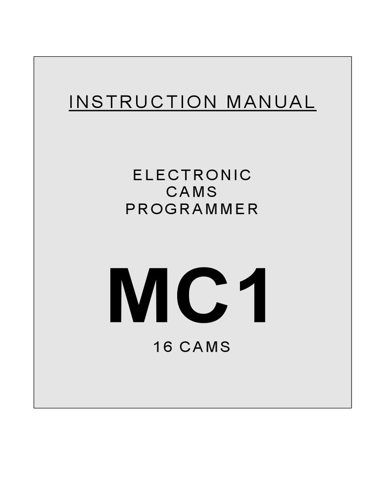 Instruction Manual: Electronic Cams Programmer | PDF | Programmable ...
