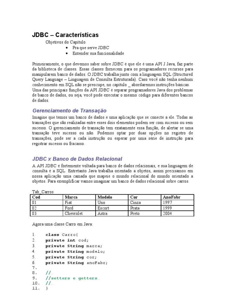 Apostila Java & JDBC (MySQL) | PDF | SQL | Software de gerenciamento de ...