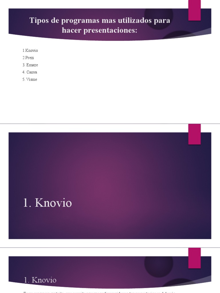 Tipos de Programas Mas Utilizados para Hacer Presentaciones | PDF ...