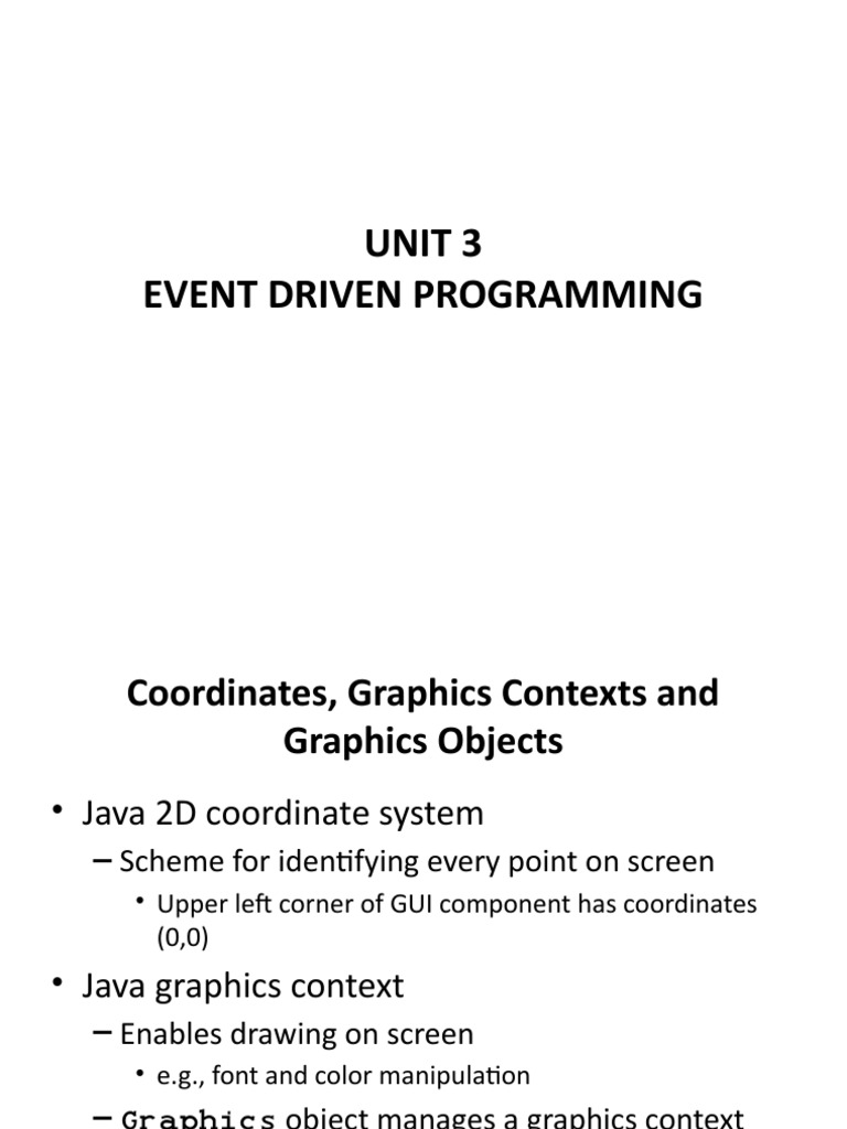 Unit 3 Event Driven Programming Pdf Modelviewcontroller Computer Engineering 4126
