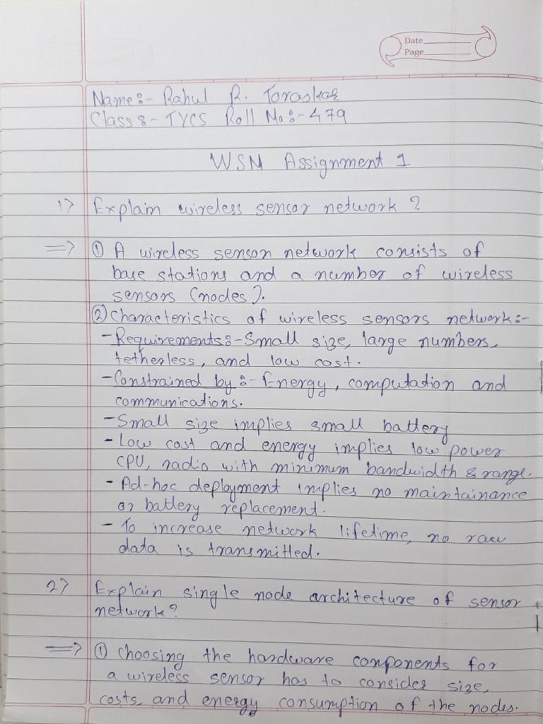 Rahul - WSN Assignment 1 | PDF | Computer Engineering