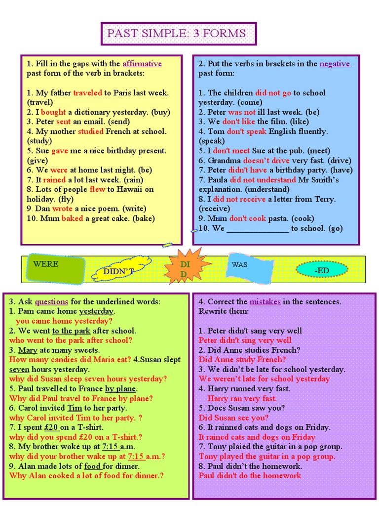 Past Simple 3 Forms | PDF | Linguistics