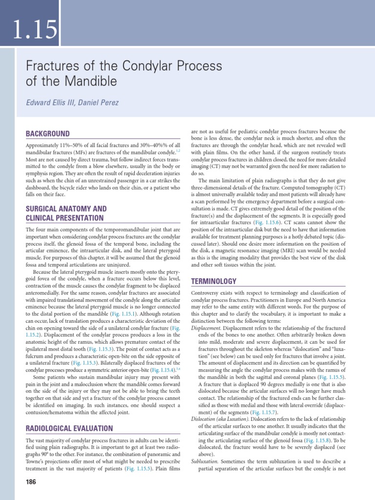 Fractures of The Condylar Process | PDF | Human Anatomy | Human Head ...