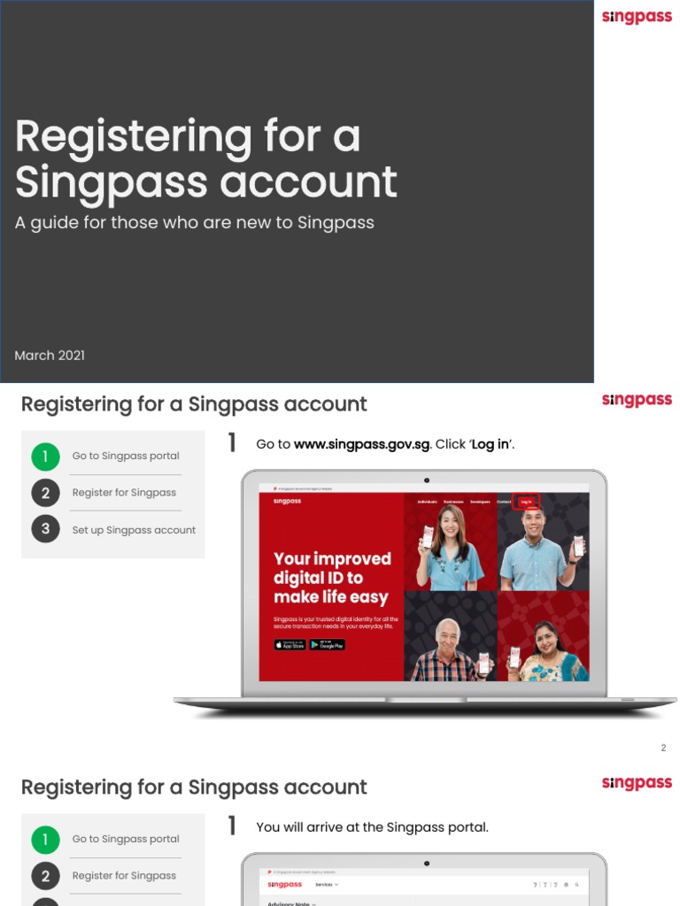 Registering For A Singpass Account | PDF | Password | Mobile App