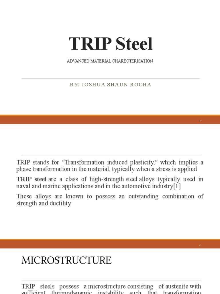 TRIP Steel: By: Joshua Shaun Rocha | Download Free PDF | Building ...