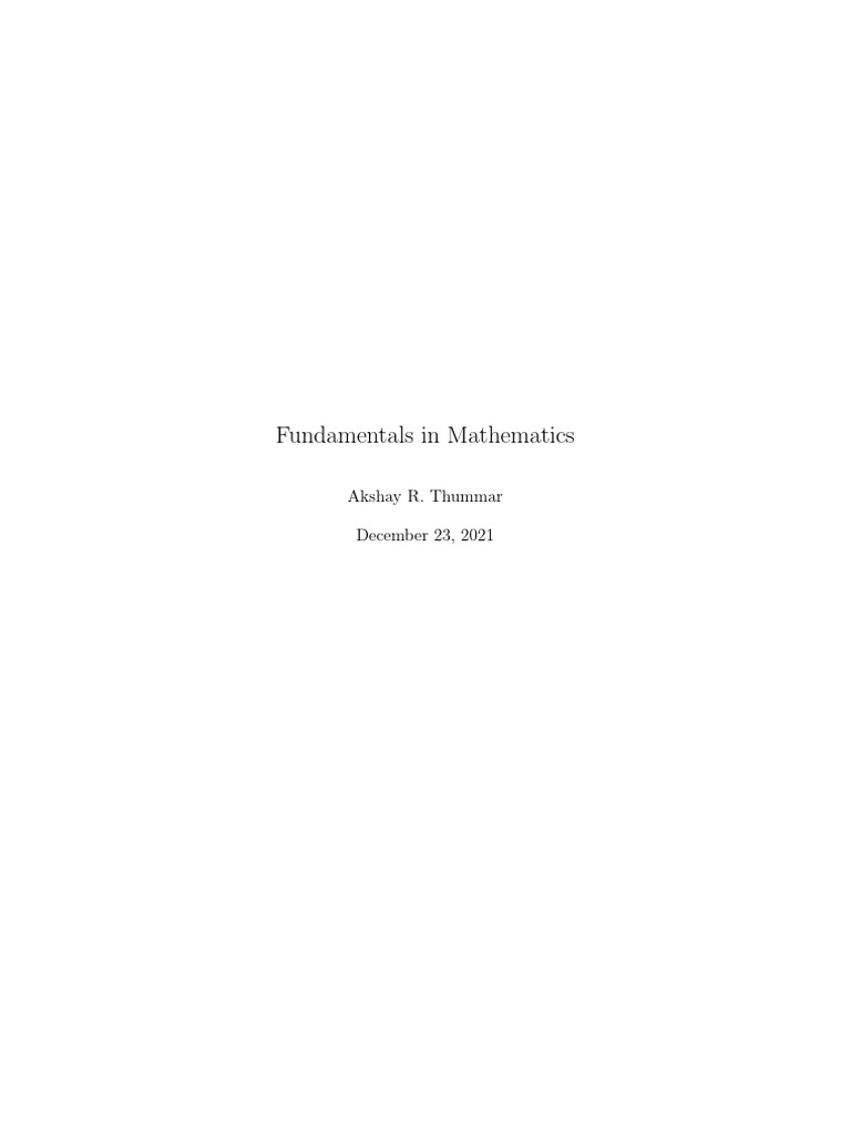 Fundamentals In Mathematics PDF Set Mathematics Function