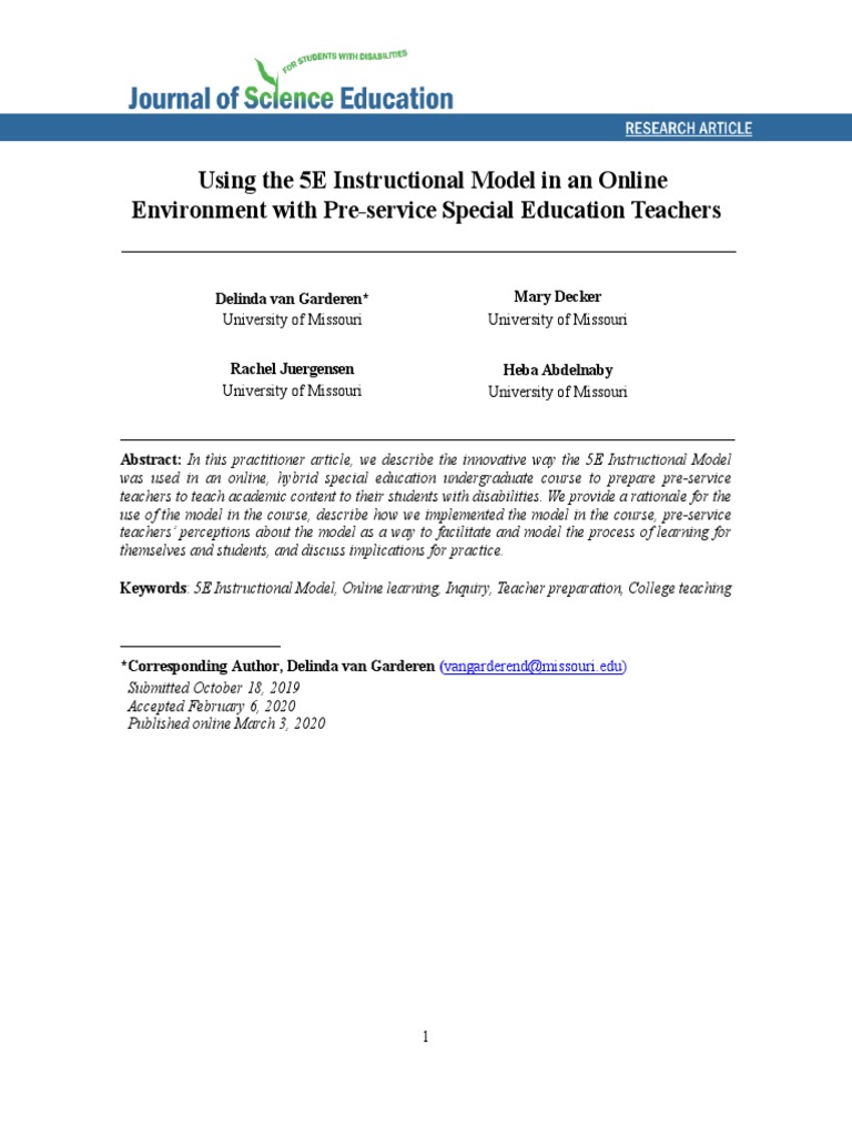 5E Instructional Model Online | PDF | Teachers | Learning