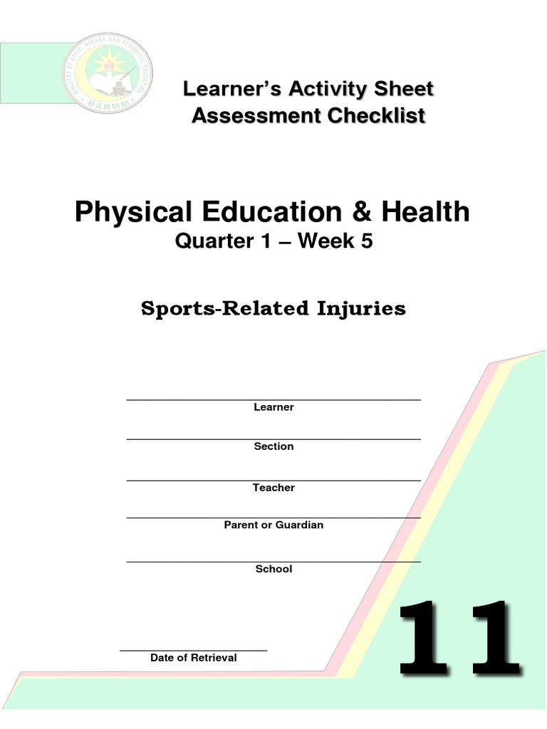 Physical Education & Health: Learner's Activity Sheet Assessment ...