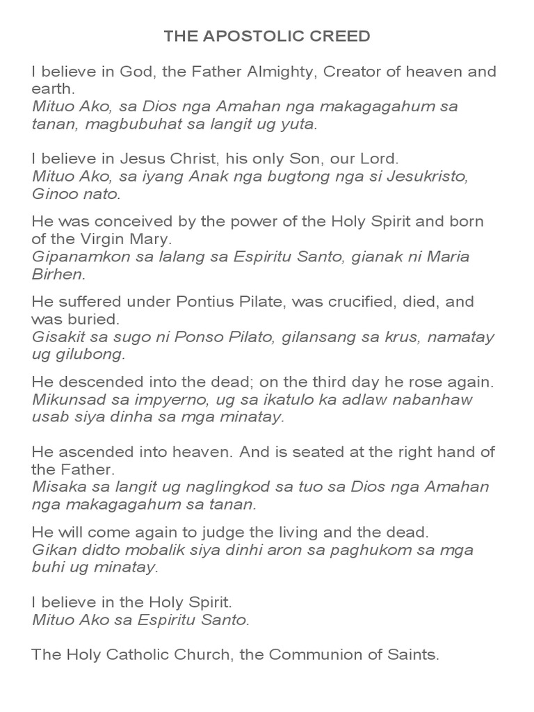 The Apostolic Creed | PDF