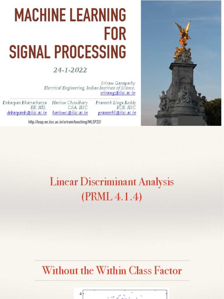 Machine Learning FOR Signal Processing: Sriramg@iisc - Ac.in | PDF