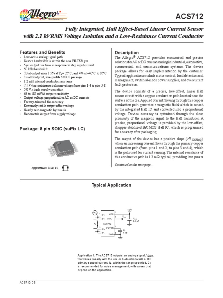 Acs 712 | PDF | Power Supply | Electrical Engineering