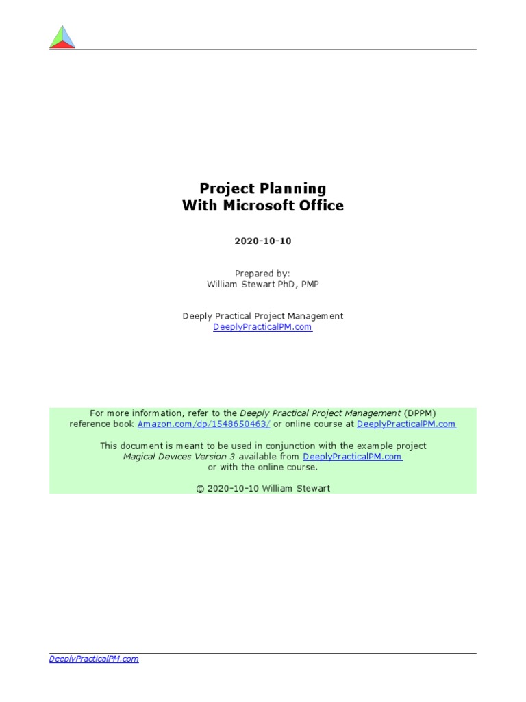 3 - Project Planning With MS Office | PDF | Project Management | Page ...