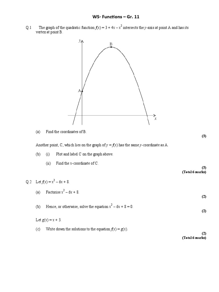 Ws Functions Pdf Cartesian Coordinate System Function Mathematics