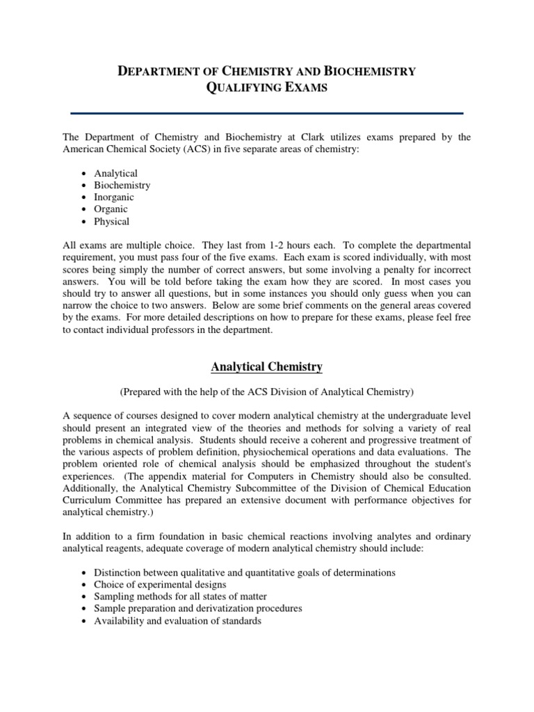 American Chemical Society Study Guide