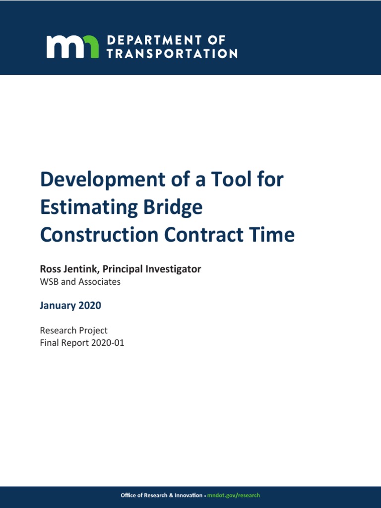 Development of A Tool For Estimating Bridge Construction Contract Time ...