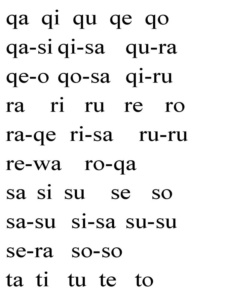 Qa Qi Qu Qe Qo | PDF