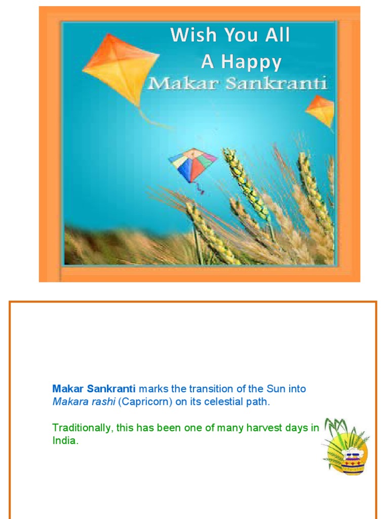 Makar Sankranthi 1 | PDF | Hindu Worship | Observances Set