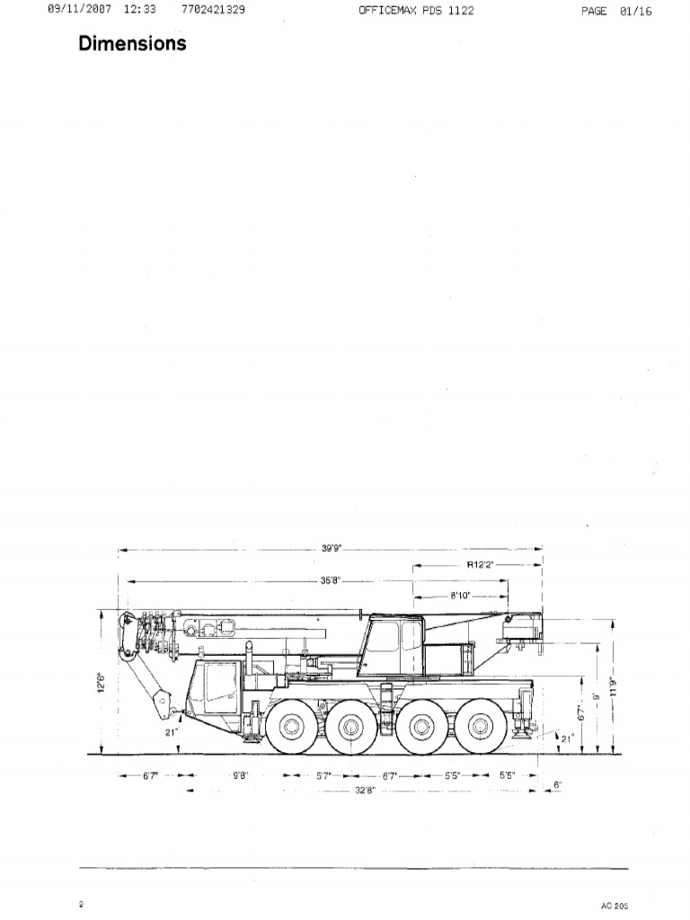 Demag AC205 Spec | PDF | Crane (Machine) | Mechanical Engineering