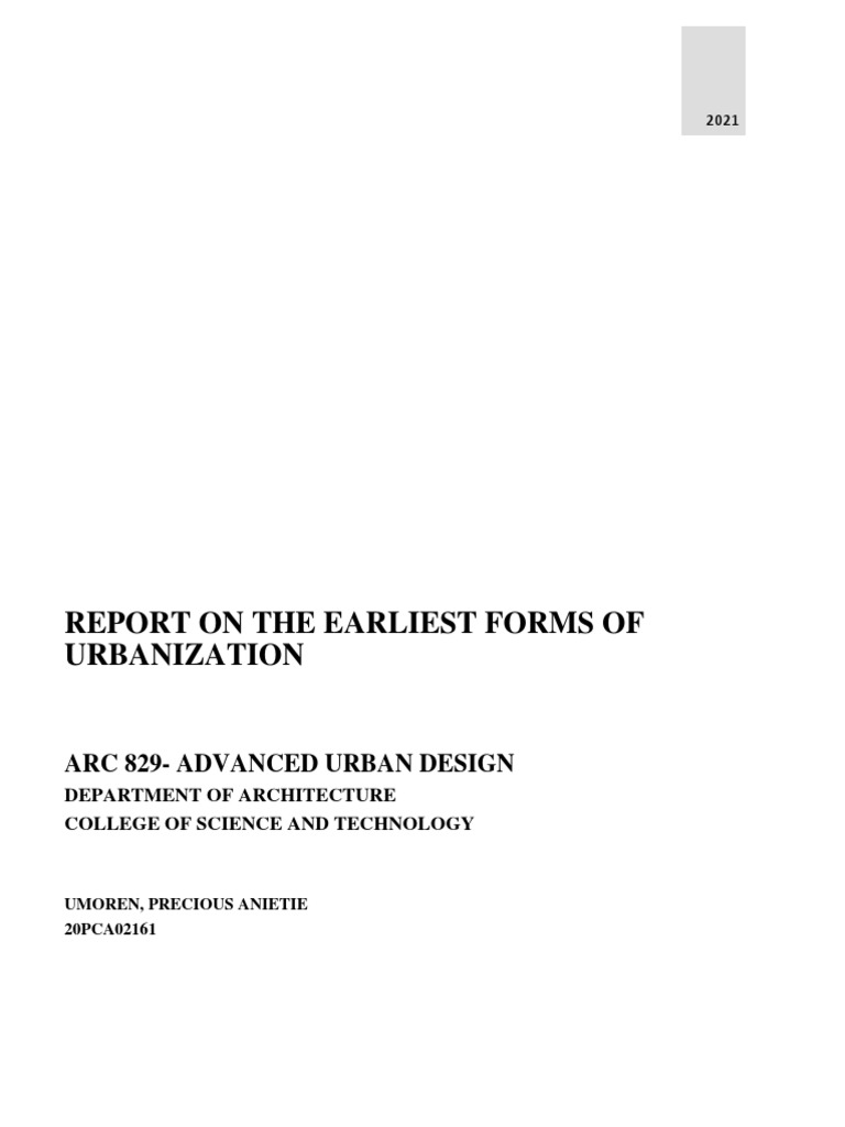 Earliest Urbanization, Umoren Precious | PDF | Mesopotamia | Sumer