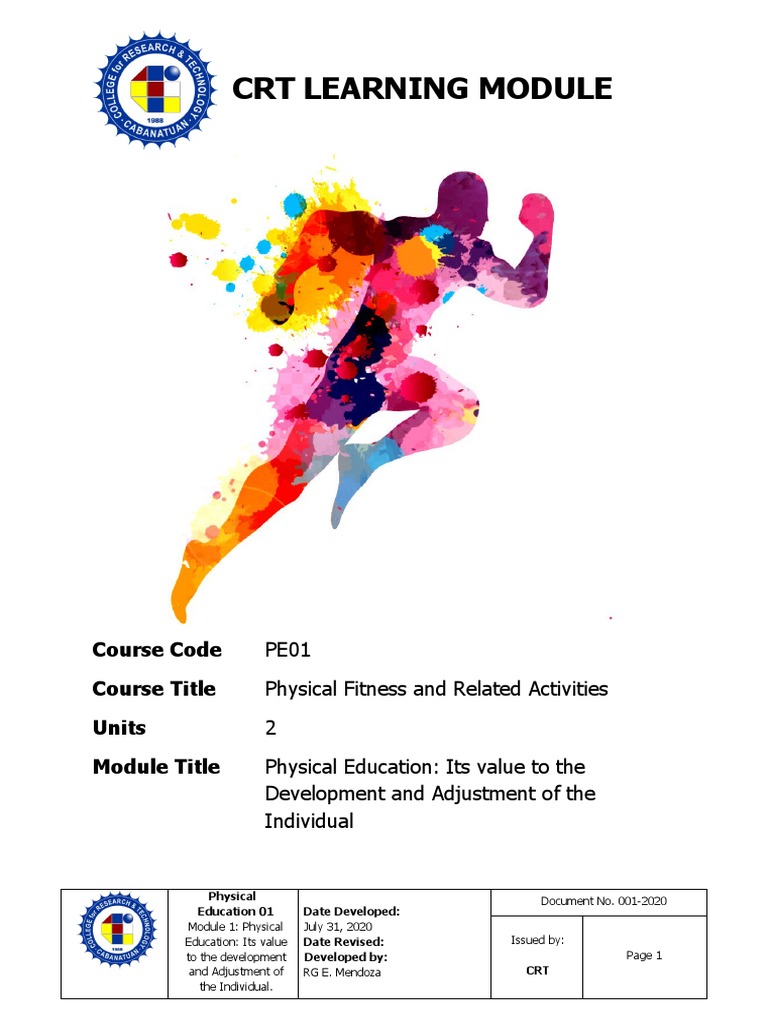 PE01 Module 1.2 The Exercise Program Warm-Up Conditioning Exercise ...
