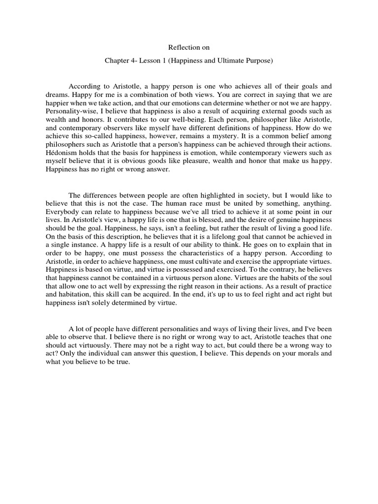 Chapter 4 - Lesson 1 (Happiness and Ultimate Purpose) | PDF | Happiness ...