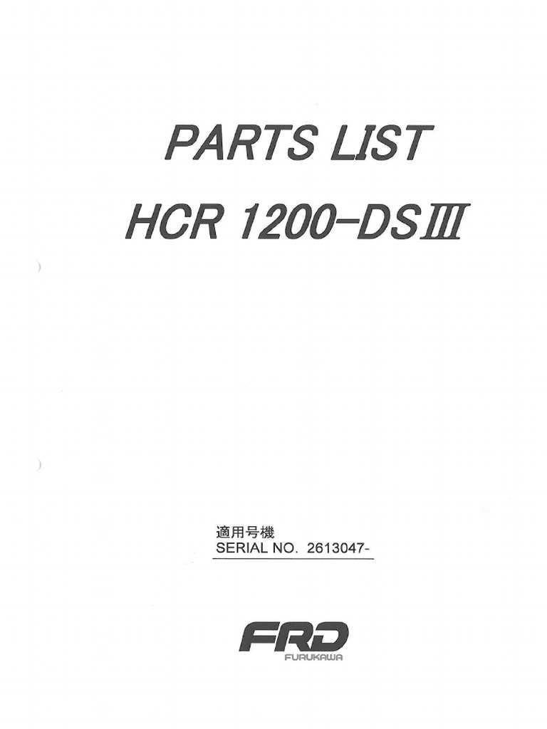 HCR 1200 Dsiii | PDF | Screw | Hydraulics
