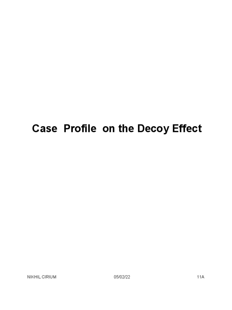 Understanding the Decoy Effect in Choices | PDF | Cognitive Science ...
