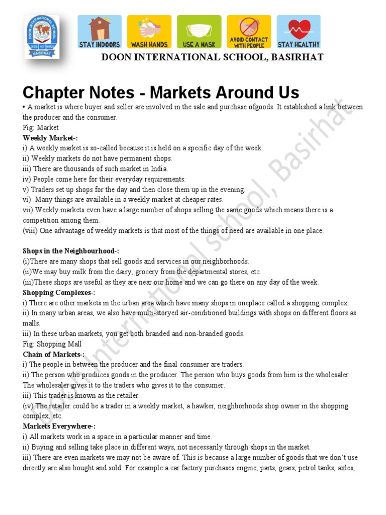 Chapter Notes - Markets Around Us: Doon International School, Basirhat ...